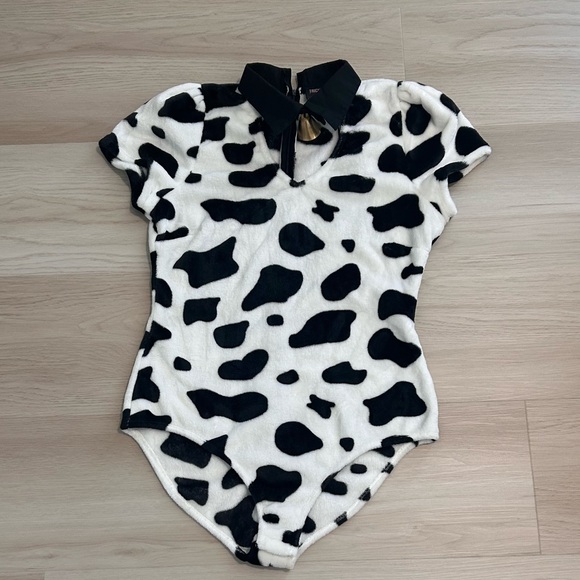Dolls Kill | Pants & Jumpsuits | Dolls Kill Cow Print Bodysuit With ...